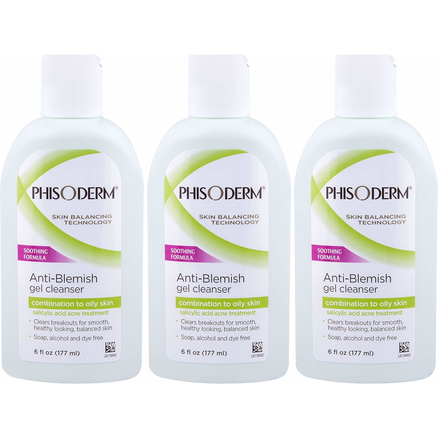 3 Pack Phisoderm Anti-Blemish Gel Cleanser Soothing Formula 6 oz Ea by ...