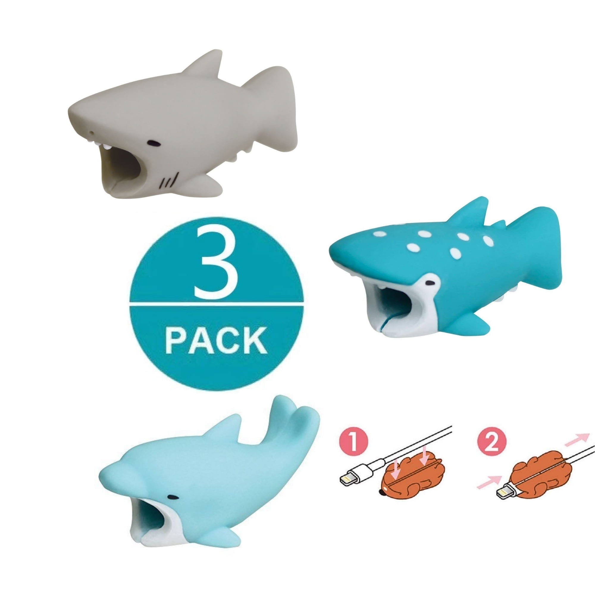 3-Pack Phone Cable Chomper Sea - Walmart.com