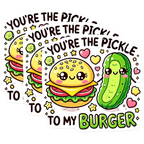 (3 Pack) Pickle to My Burger Decals - Kawaii Food Stickers - Funny ...