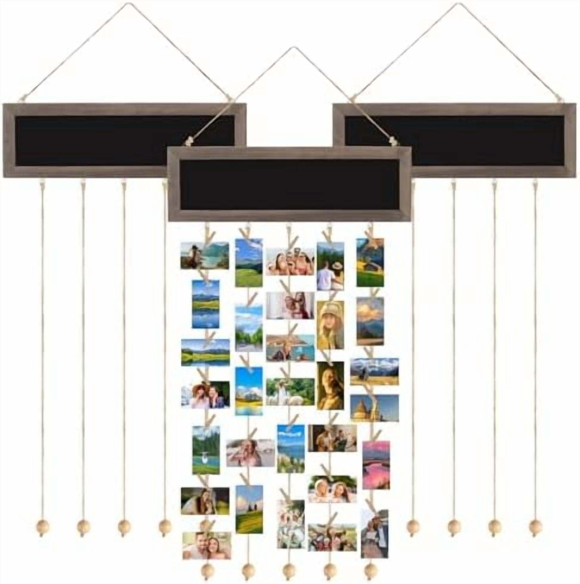 3 Pack Picture Frames Collage Display Board with Clips, Collage Photo ...