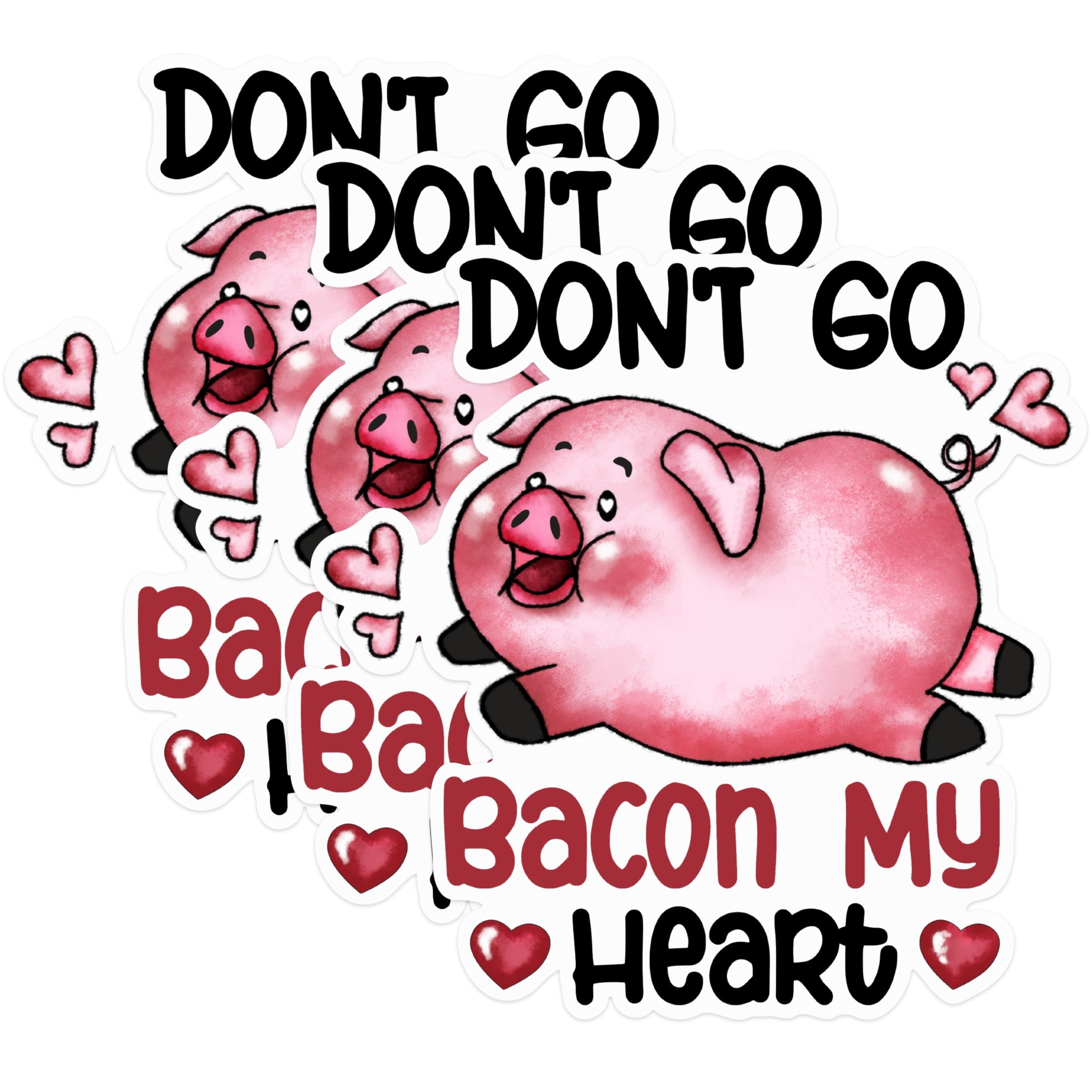 (3 Pack) Pig Decals - Bacon My Heart Sticker - Cute Piggy Laptop Decal ...