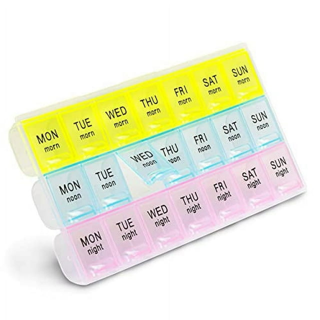 [3 Pack] Pill Organizer 3 Times a Day, Weekly Medicine Organizer Pill ...