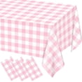 3 Pack Pink Gingham Tablecloth Rectangular Pink and White Checkered ...
