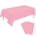 3 Pack Pink Plastic Tablecloth Disposable Rectangular Table Cover 54 x ...