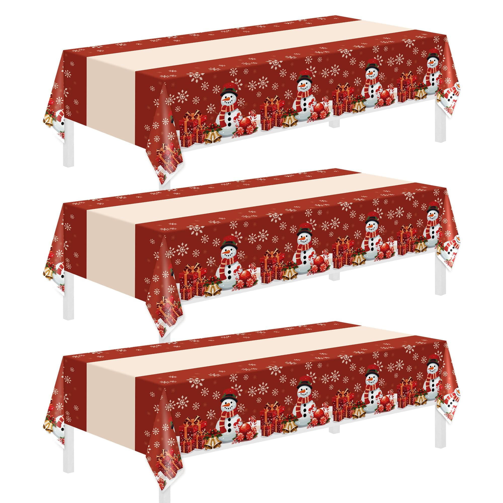 3 Pack Pink Plastic Tablecloth for Rectangle Tables 54x108 Disposable ...