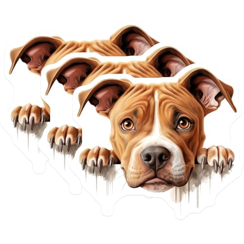 (3 Pack) Pitbull Dog Decals - Puppy Laptop Decal - Staffy Stickers - 3 ...