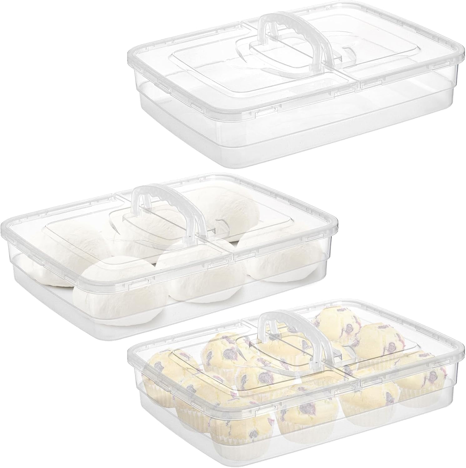 3 Pack Pizza Dough Proofing Box, 14 x 10 Inch Dough Trays with Lid and ...