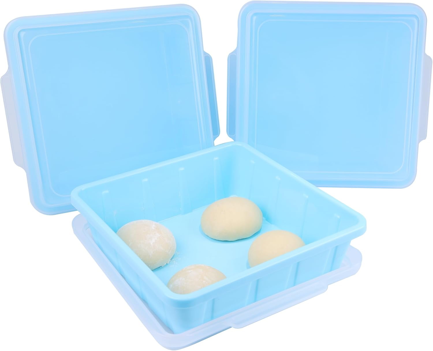 3 Pack Pizza Dough Proofing Box, Large Dough Proofing Container,12 x 12 ...