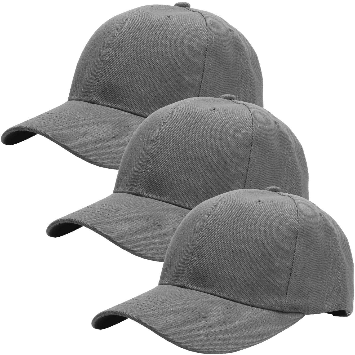 3-Pack Plain Baseball Dad Cap Adjustable Size for Outdoor Activities ...