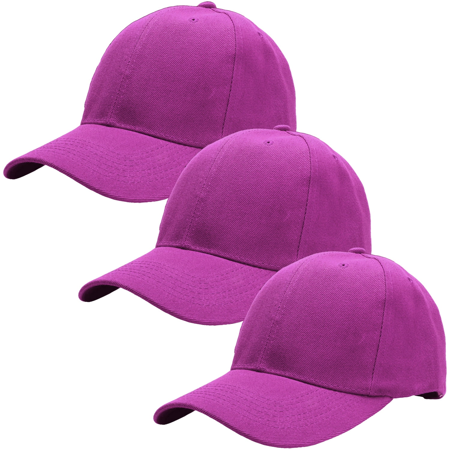3-Pack Plain Baseball Dad Cap Adjustable Size for Outdoor Activities ...