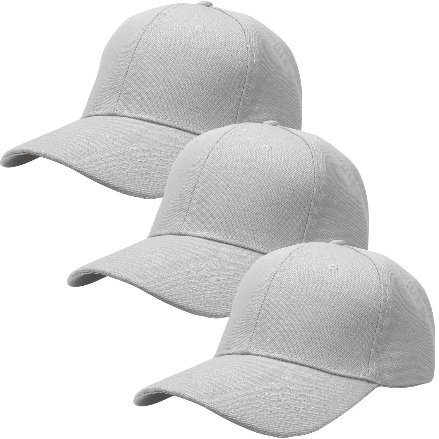 3-Pack Plain Baseball Dad Cap Adjustable Size for Outdoor Activities ...