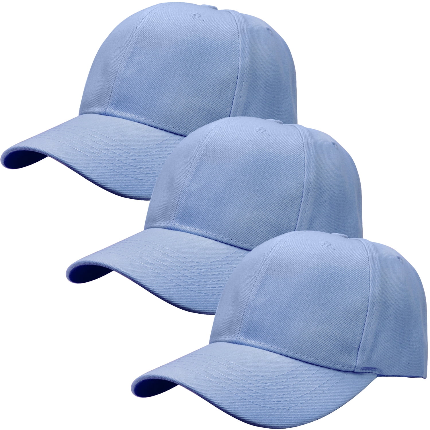 3-Pack Plain Baseball Dad Cap Adjustable Size for Outdoor Activities ...