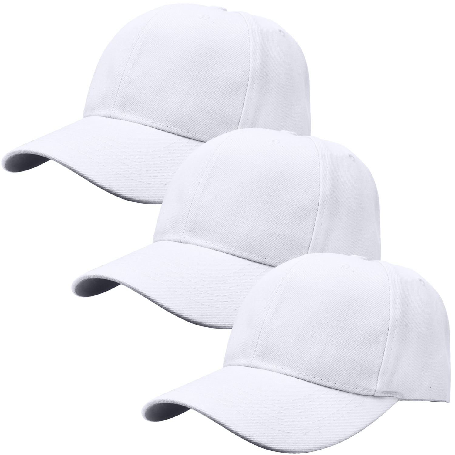 3-Pack Plain Baseball Dad Cap Adjustable Size for Outdoor Activities ...