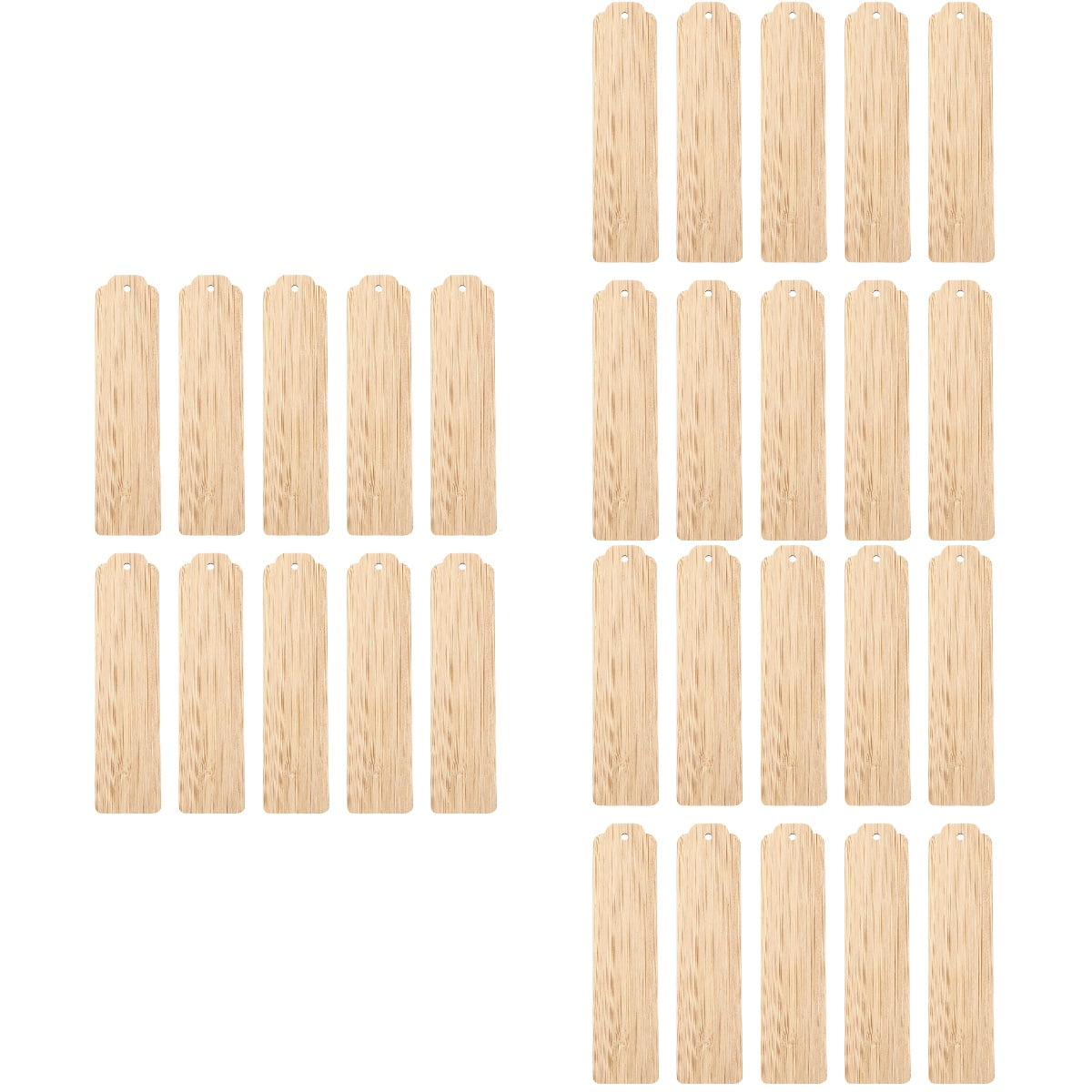 3 Pack Plain Wooden Bookmarks Tags with Holes Blank Ornaments ...