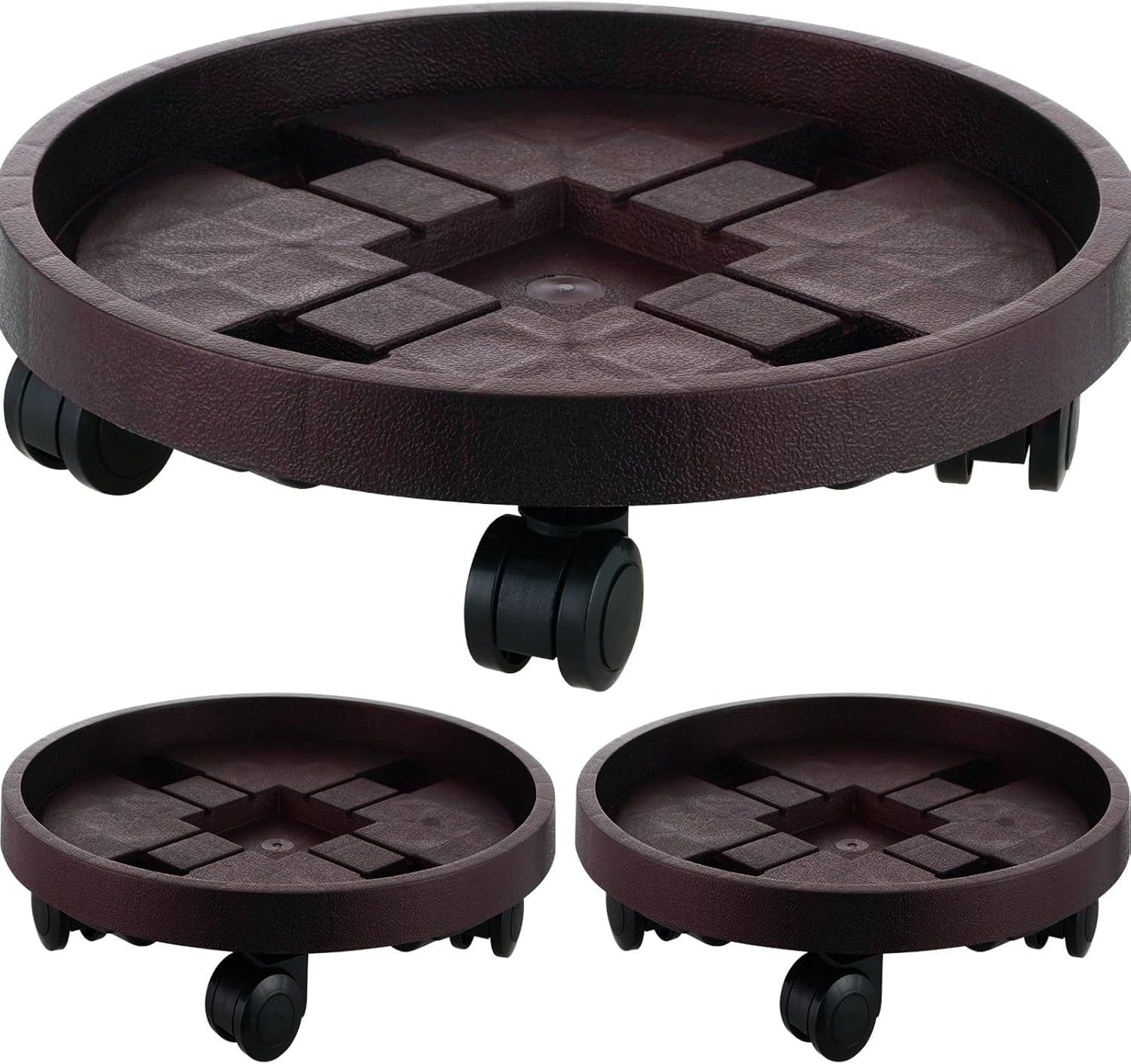 3 Pack Plant Caddy with Wheels 13 Inch Rolling Plant Stand Heavy Duty ...