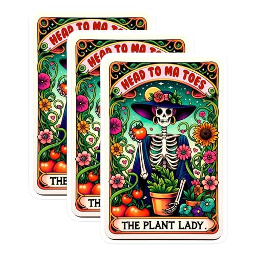 (3 Pack) Plant Lady Decals - Skeleton Gardener - Tomato Art Decals - 3 ...