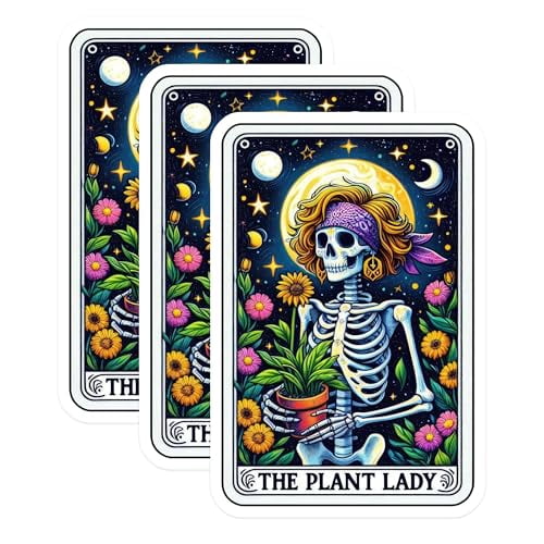 (3 Pack) Plant Lady Decals - Skeleton with Plants - Funny Hippie Decals ...