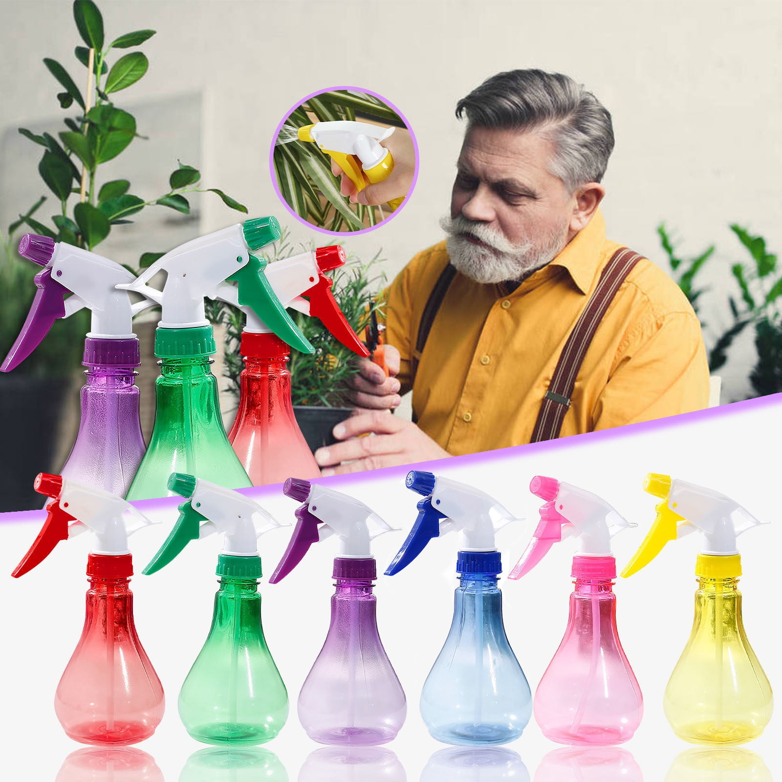 3 Pack Plant Mister Spray Bottle,10oz Watering can(3 colors), Fine Mist ...