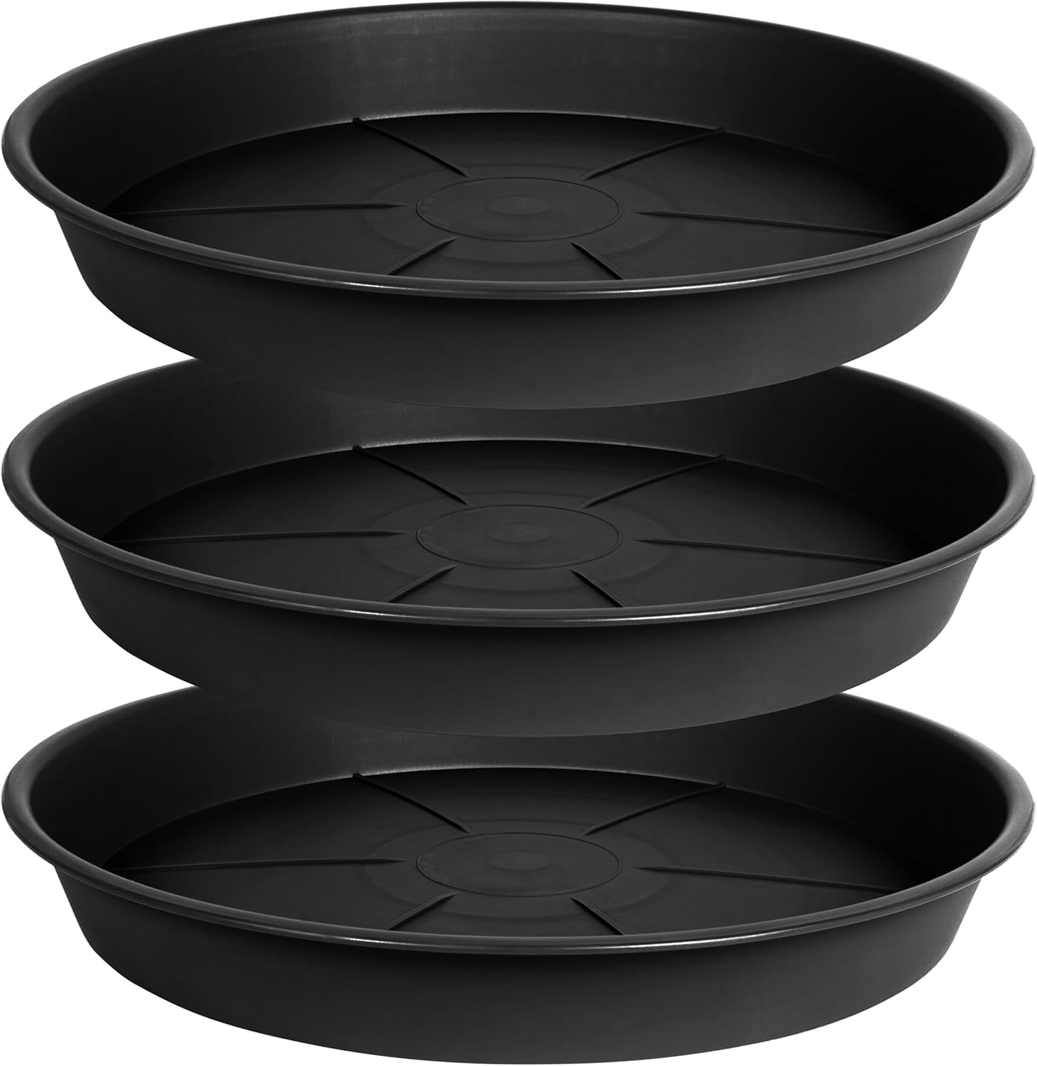 3 Pack of Plant Saucer 20 22 inch, 3.6" Depth, Large Heavy Duty Plastic ...