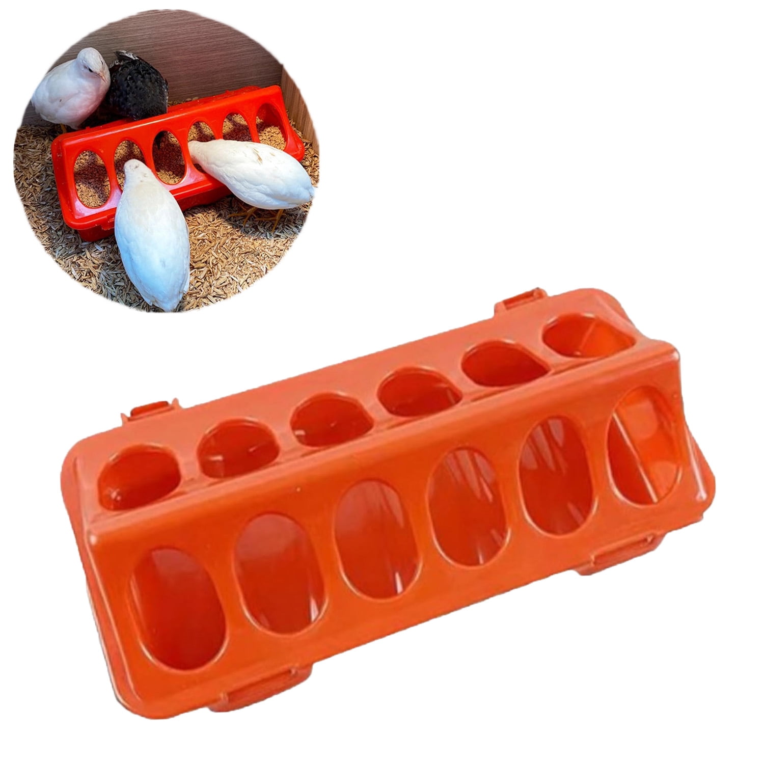 3 Pack Plastic Flip-Top Poultry Feeder Tray, Chick Feeding Trough for ...