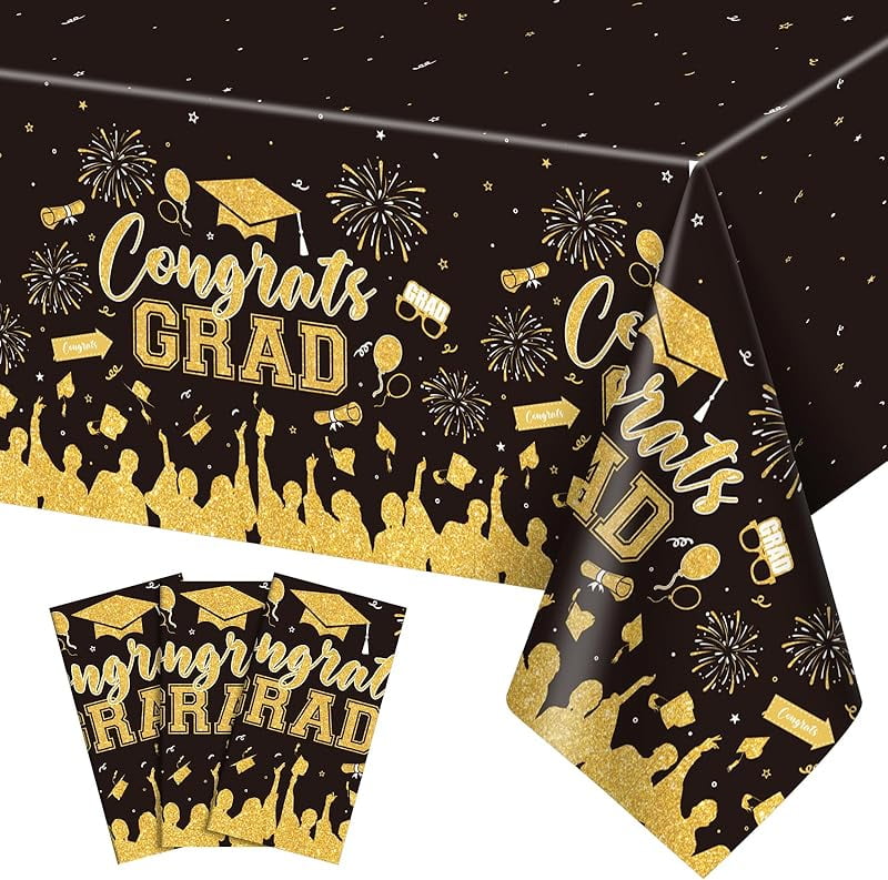3 Pack Plastic Graduation Tablecloth, Graduation Decorations 2025 ...