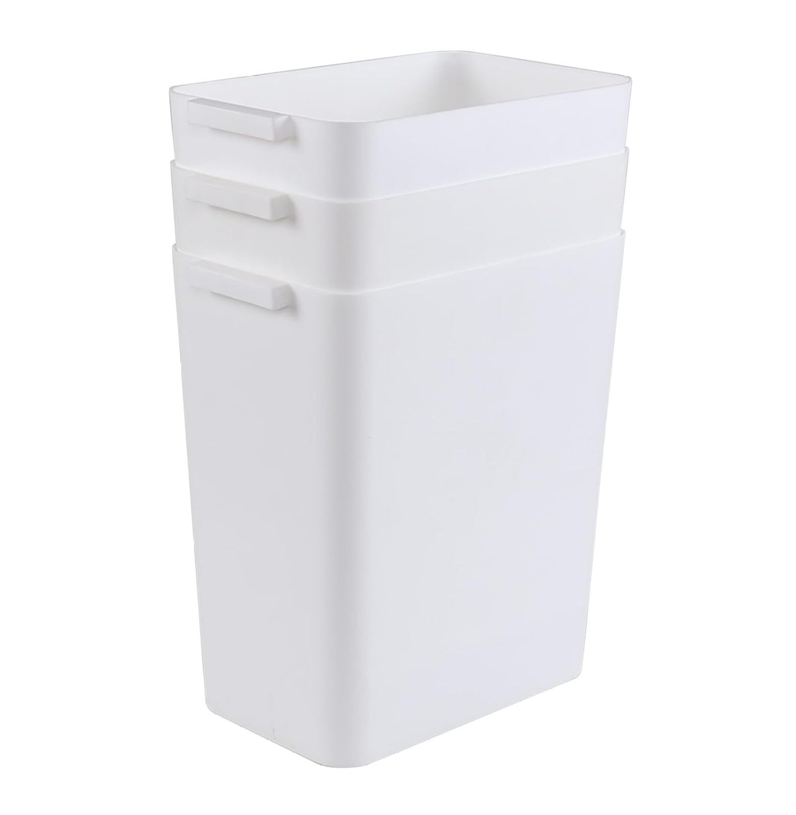 3 Pack Plastic Rectangular Wastebasket for Kitchen, Bathroom, 4.5 ...