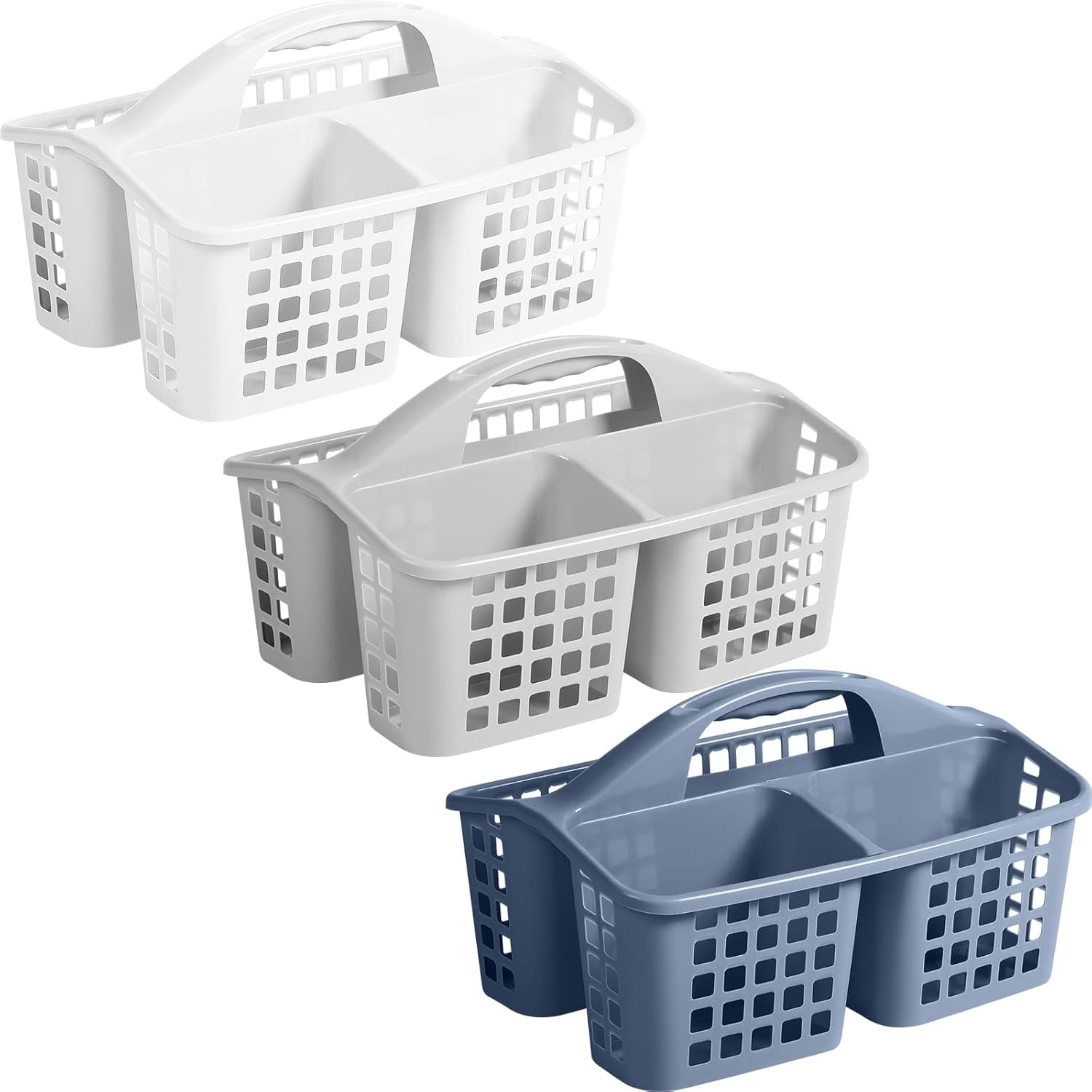 ‌3-Pack Plastic Shower Caddies‌ - Portable Storage Baskets with Handles ...