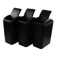 3-Pack Plastic Swing Lid Trash Can, 4.5 Gallon Garbage Can with Swing ...