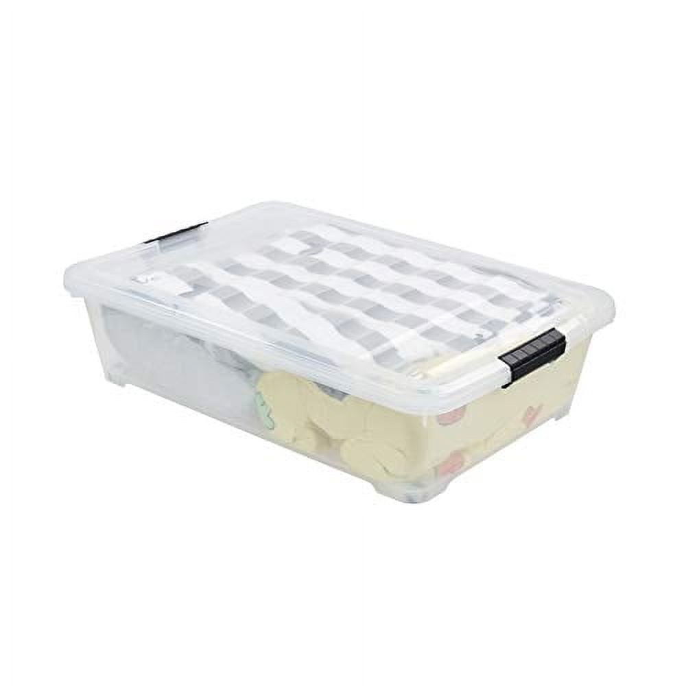 3-Pack Plastic Underbed Storage Bin, Clear Under Bed Storage Box ...