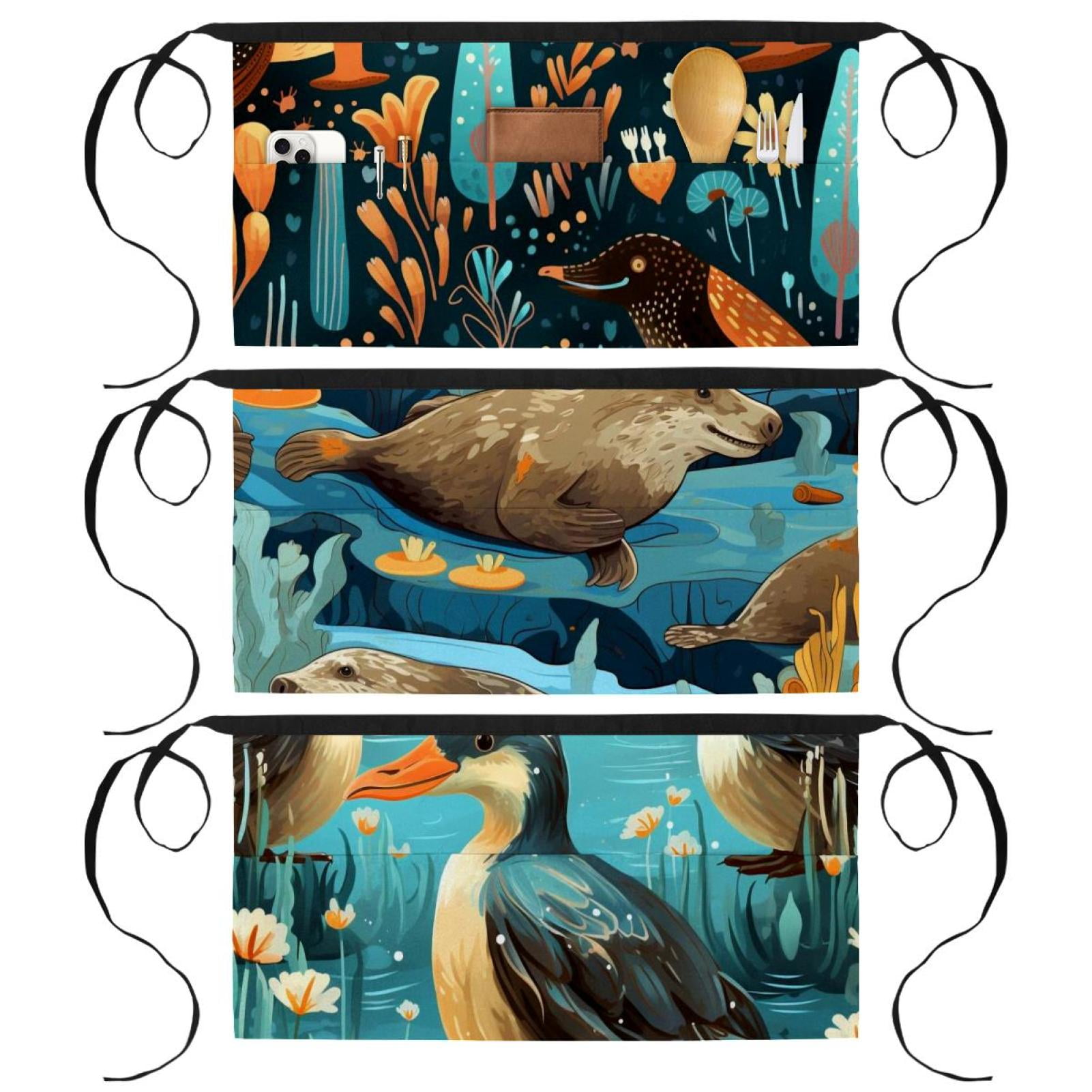 3 Pack Platypus Duckbill Server Waist Aprons, Waitress Kitchen ...