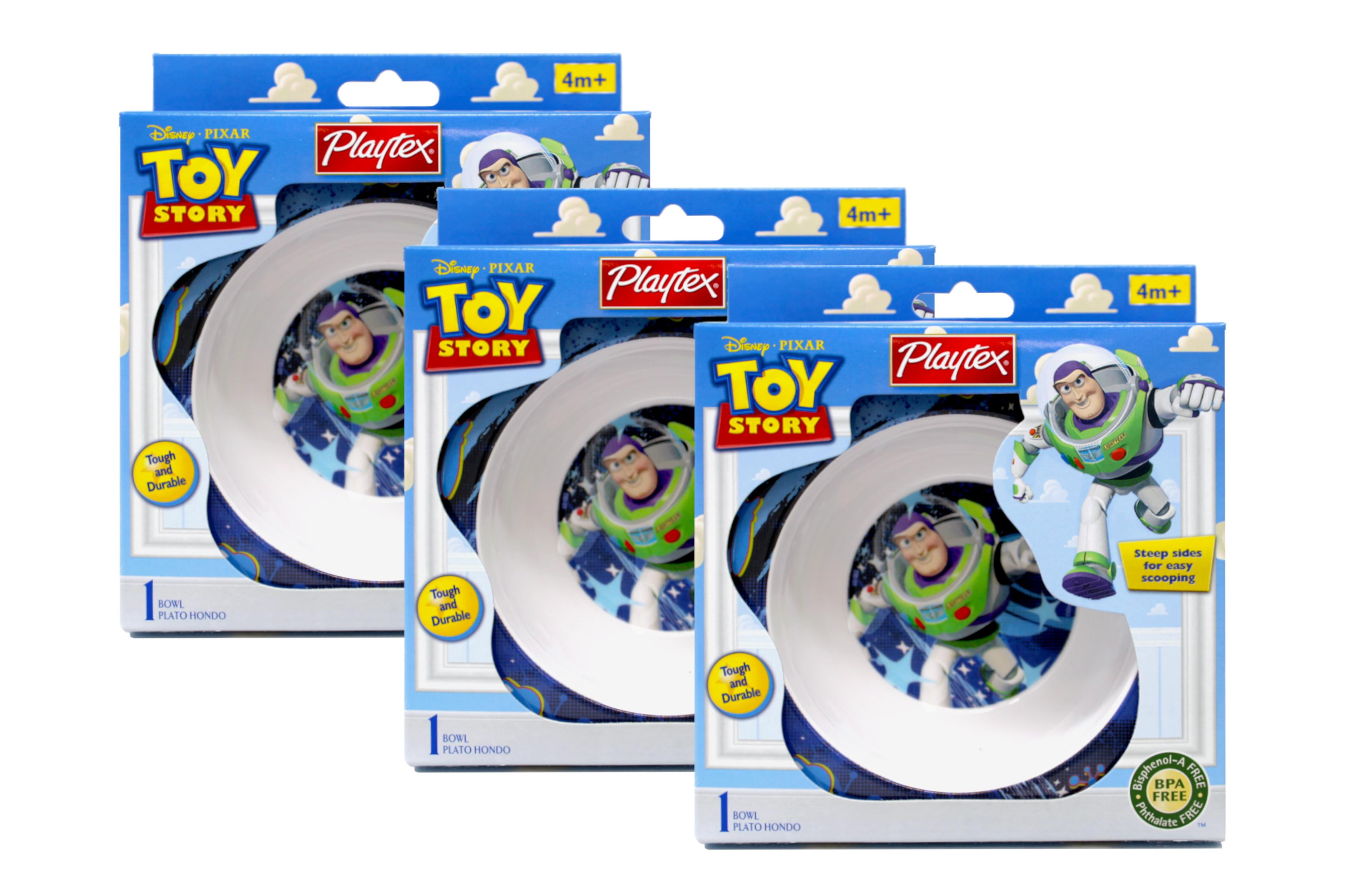 3 Pack - Playtex Toy Story Bowl,Steep sides for easy scooping, BPA Free ...