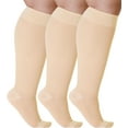 3 Pack Plus Size Compression Socks for Women & Men, Extra Wide Calf ...