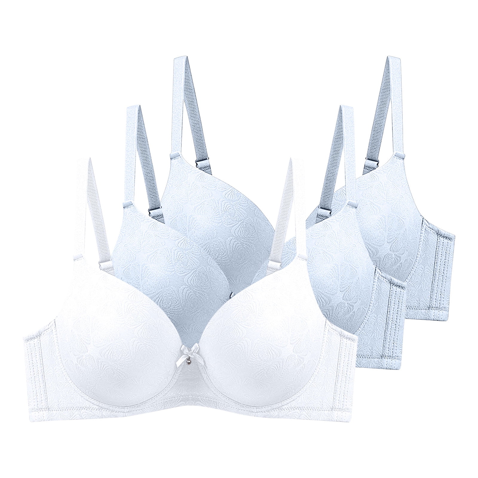 3 Pack Plus Size Women's Bras, No Underwire Lightweight Lift Brassiere ...