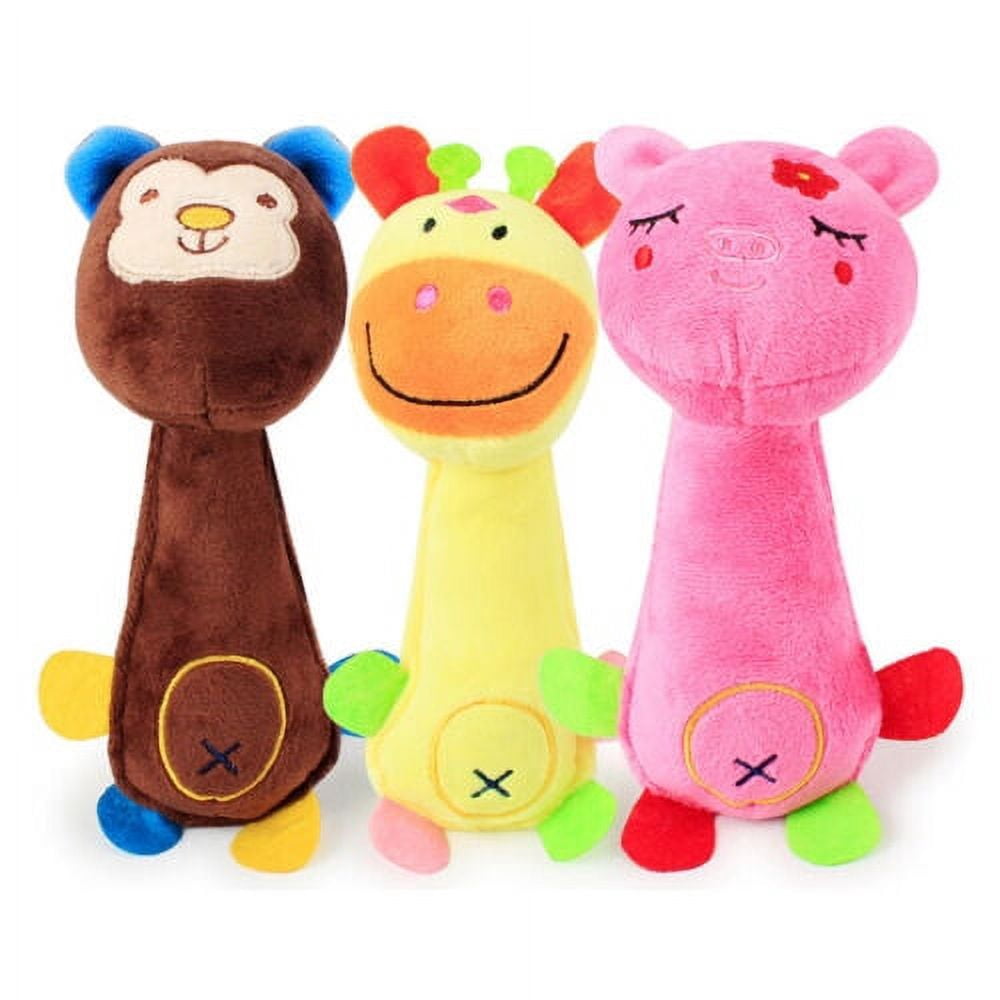 3 Pack Plush Stuffed Squeaky Animal Dog Toy For Small Medium Dogs ...