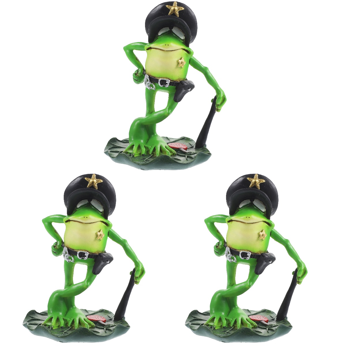 3 Pack Police Frog Ornament Scene Living Room - Walmart.com