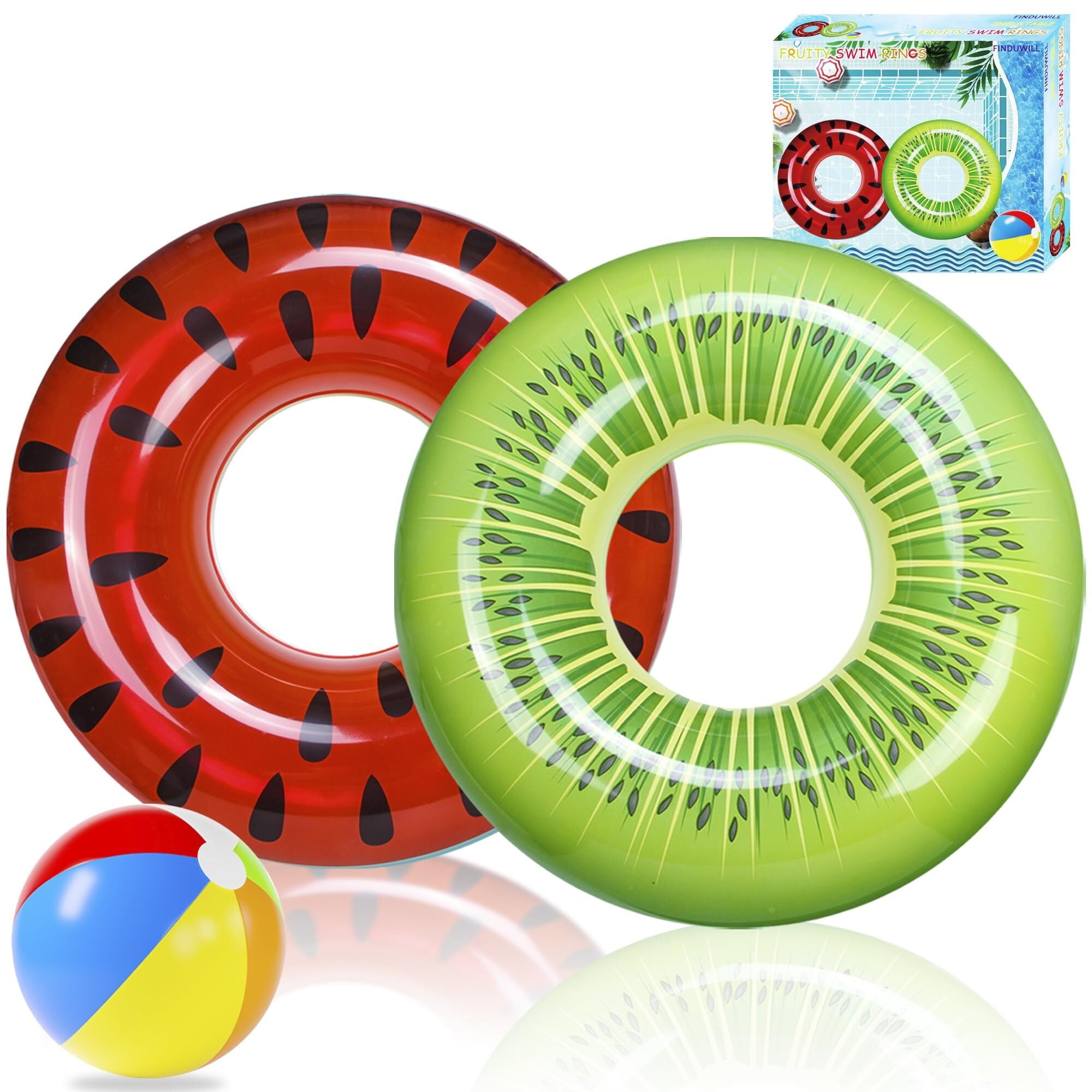3 Pack Pool Floats, Pool Swim Tubes Rings, Inflatable Pool Floaties ...