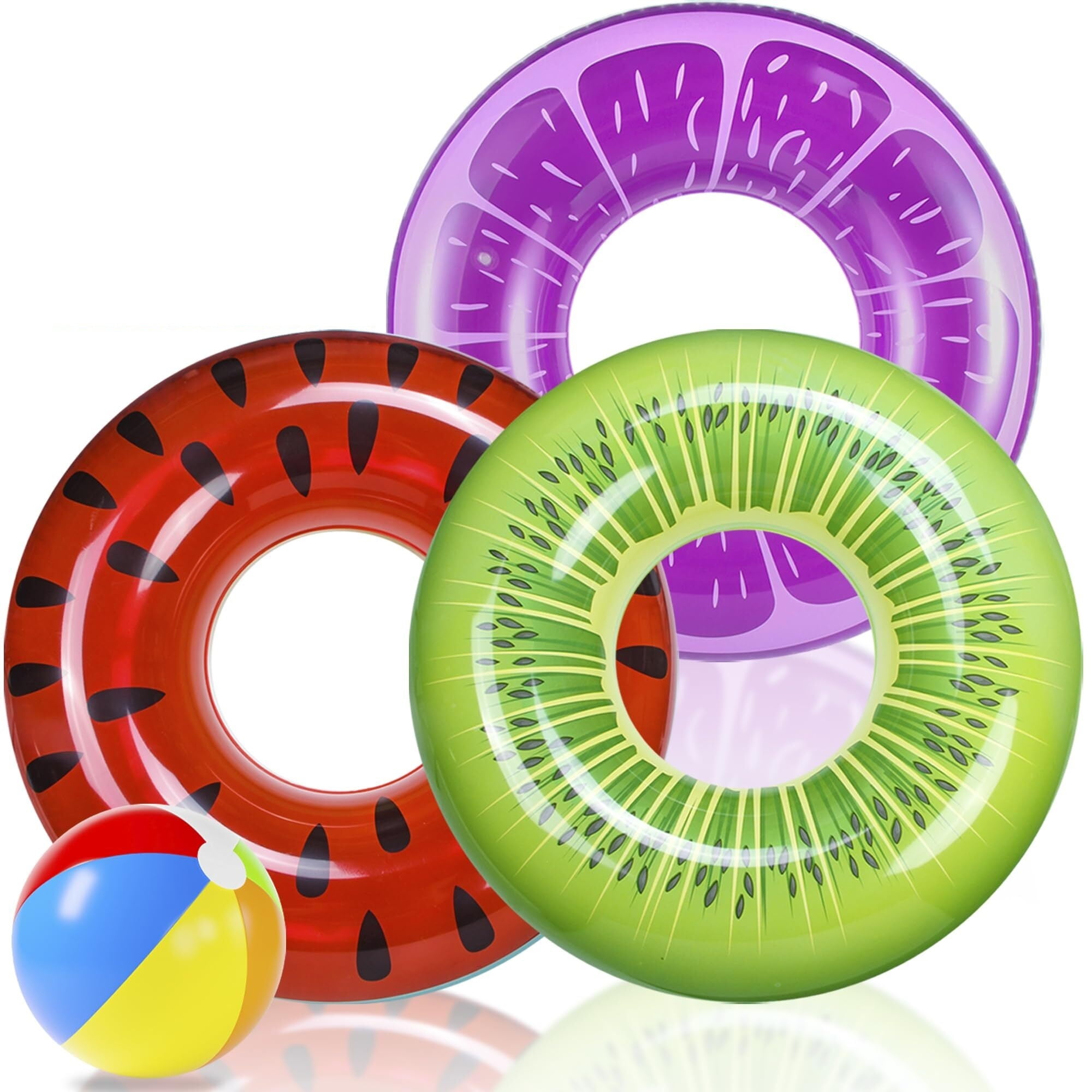 3 Pack Pool Floats, Pool Swim Tubes Rings, Inflatable Pool Floaties ...