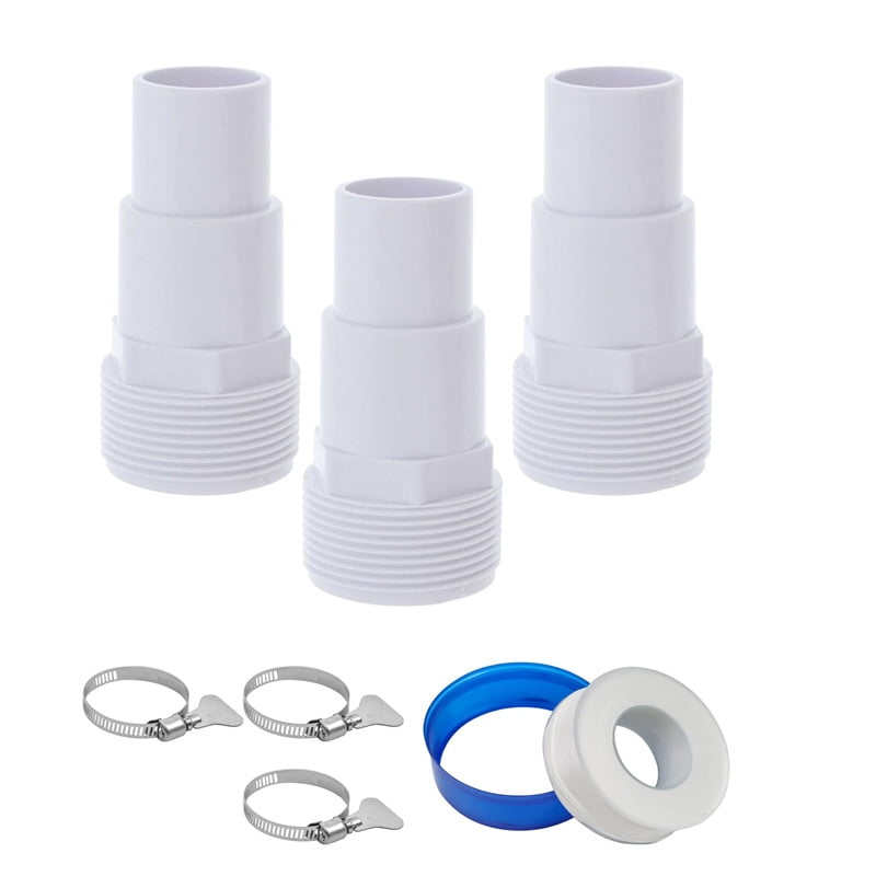 【3-Pack Pool Hose Adapters】1.5" Threaded Connectors for Pumps & Filters ...