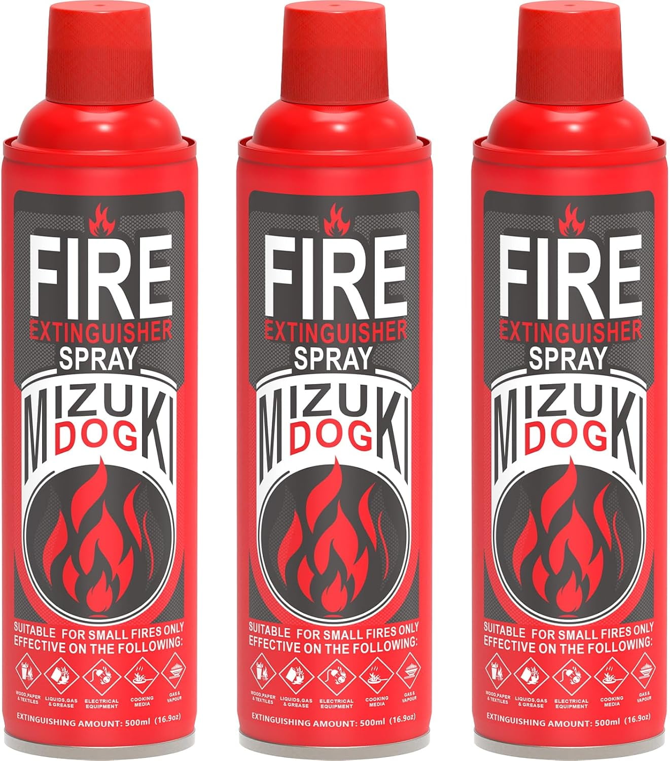 3-Pack Portable ABC Fire Extinguisher Spray with Mounting Brackets ...