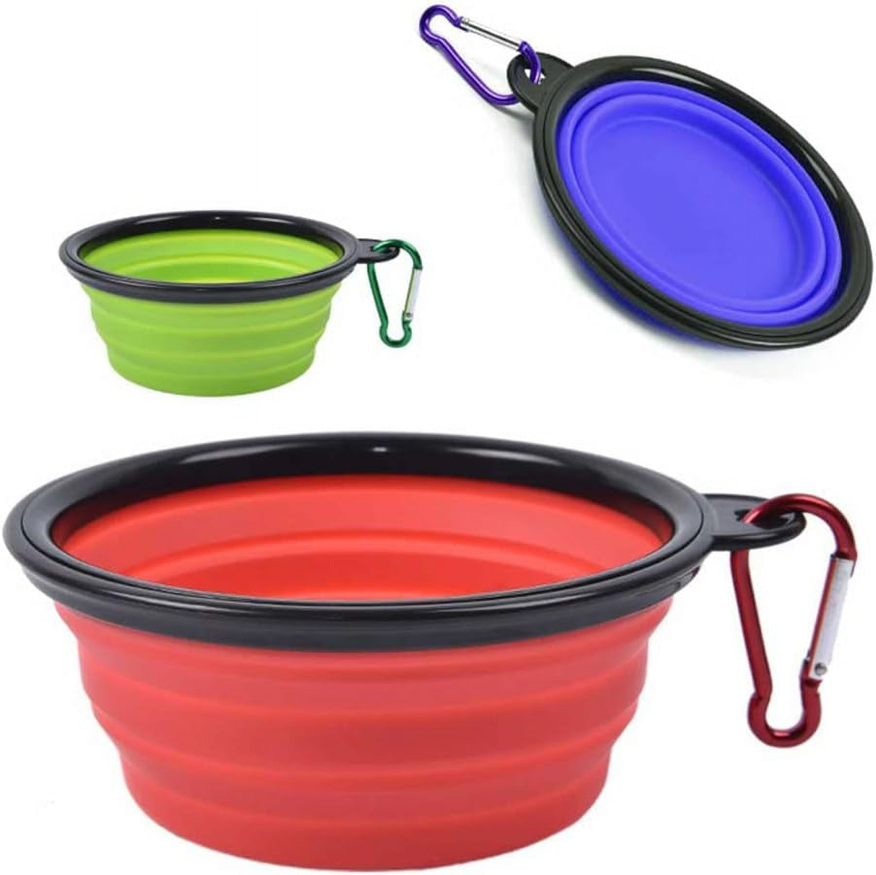 3 Pack Portable Dog Bowl Collapsible Dog Bowls Silicone Travel Dog Bowl ...