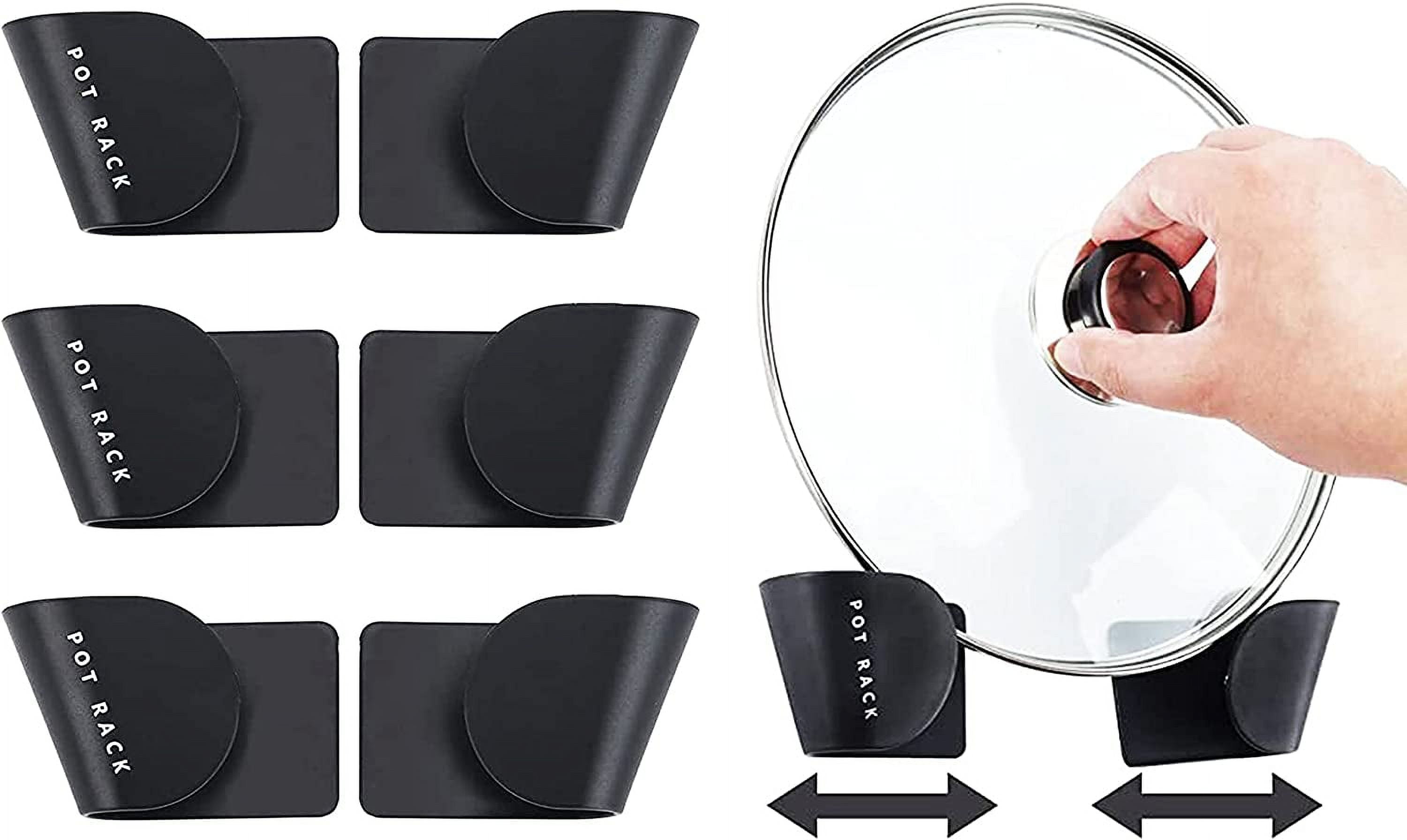 3 Pack Pot Lid Organizer for Cabinet Door - Adjustable in-Cupboard Pot ...