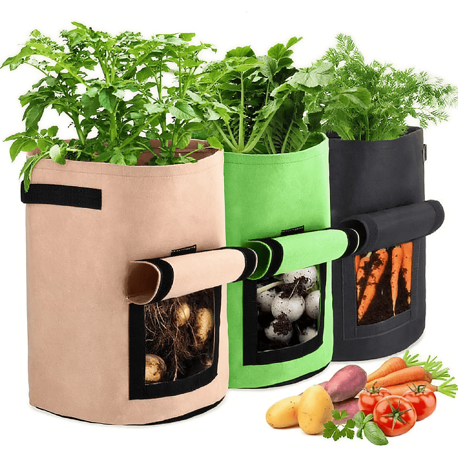 3 Pack Potato Grow Bags 10 Gallon Potato Growing Bags with Flap ...