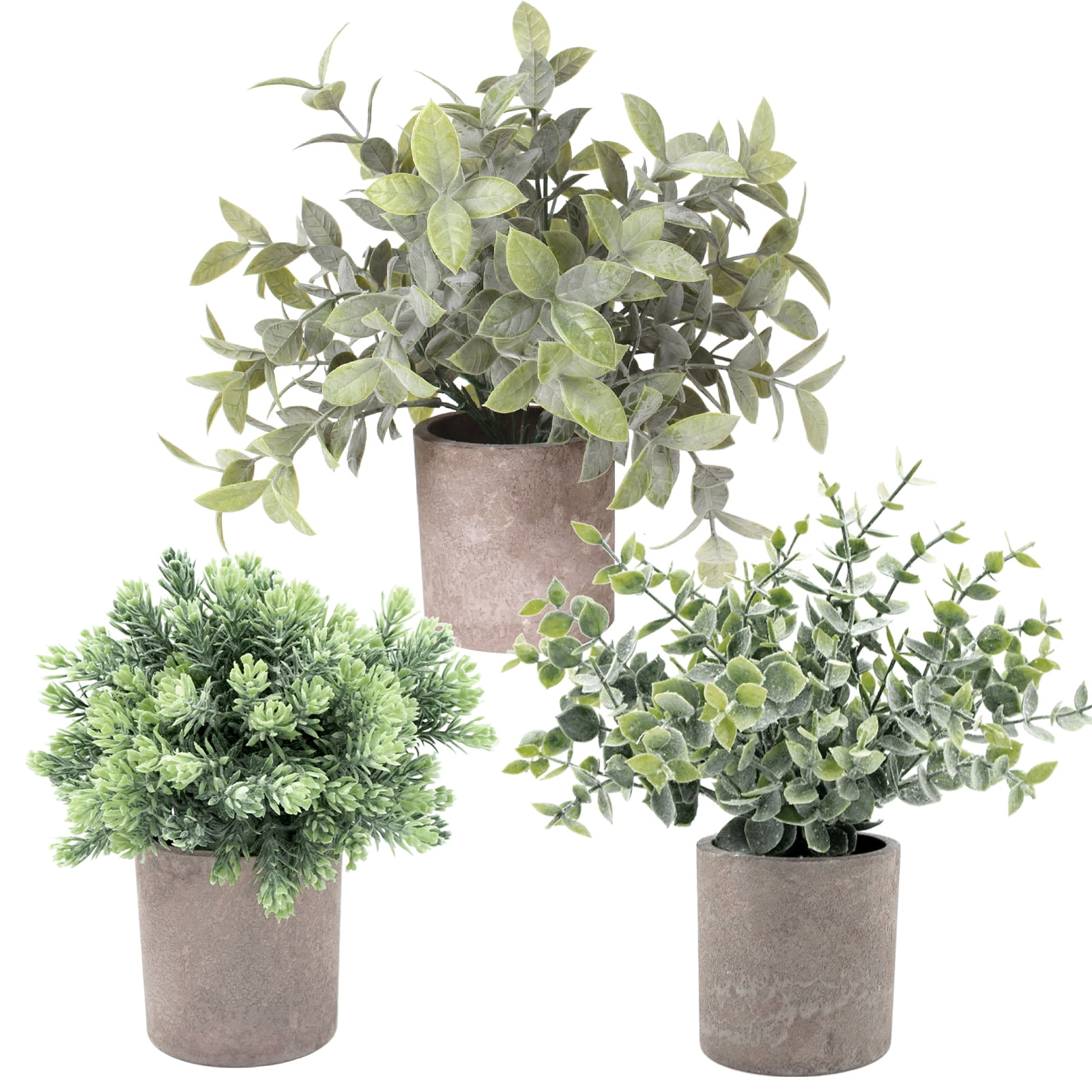 3 Pack Potted Plants Artificial Eucalyptus Millettia Dielsiana Ta Song ...