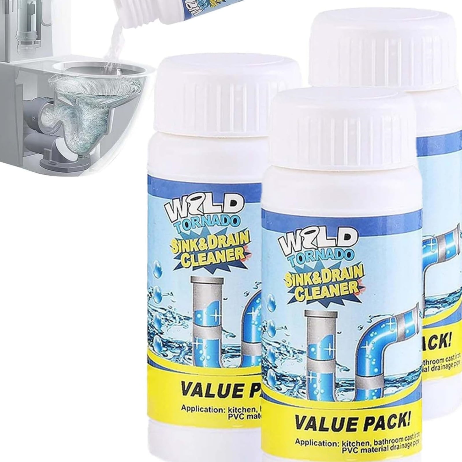 3 Pack of Powerful & Drain Cleaner Pipe Dredge Powerful Drain Cleaner ...