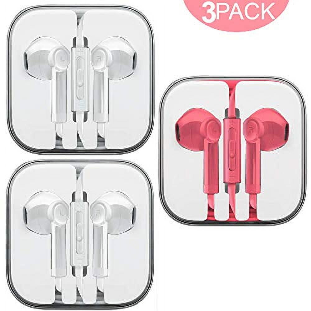3-Pack Premium Earphones/Earbuds/Headphones with Stereo Mic&Remote ...