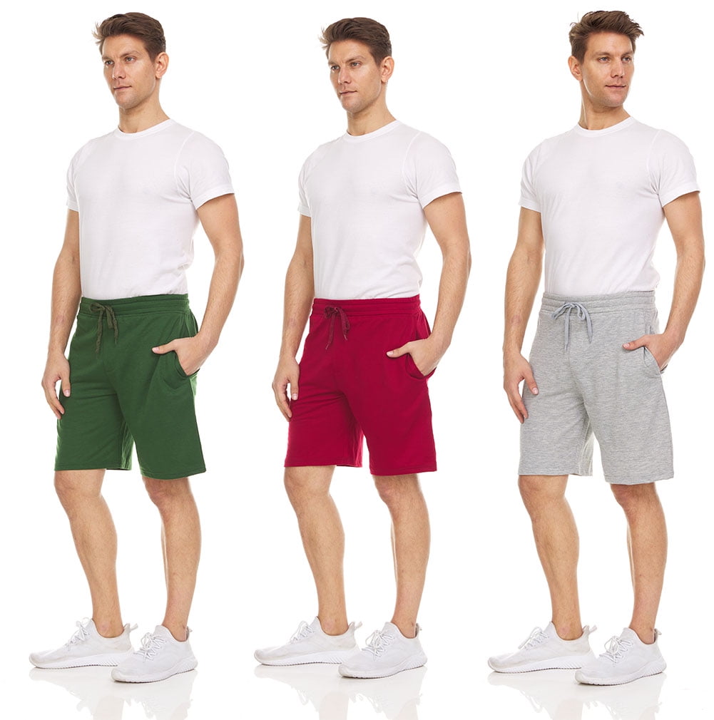 3-Pack Premium Men’s French Terry Sleep Shorts-Athletic Activewear ...
