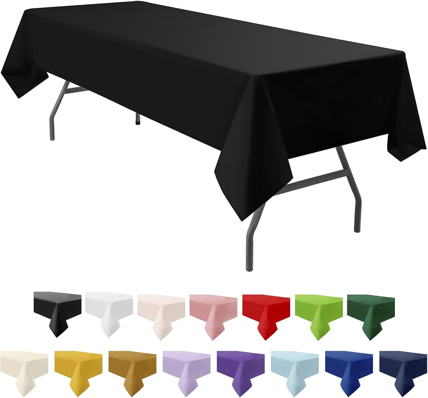 3-Pack Premium Plastic Black Tablecloth Disposable 54 x 108 Inch ...