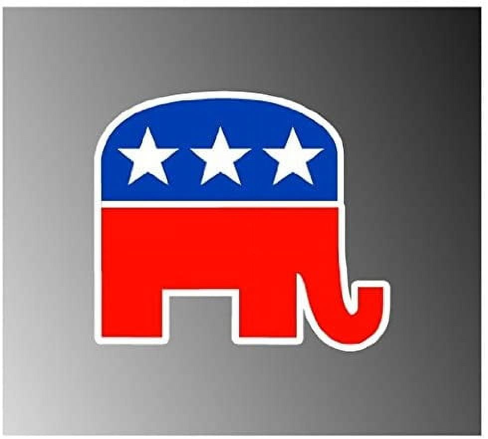3 Pack - Printed Republican Party Elephant Logo Decal Bumper Sticker ...