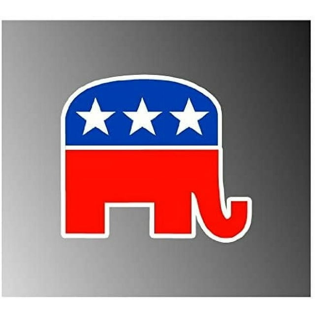 3 Pack - Printed Republican Party Elephant Logo Decal Bumper Sticker ...