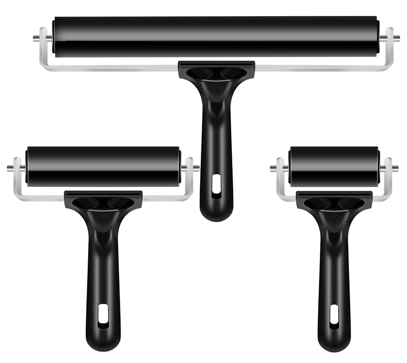 3 Pack Printmaking Brayers - Premium AIS1 Brayer Rollers for Hard ...